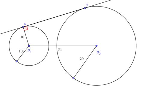 Segment Ab Is A Common External Tangent Find The Length Of Quizlet