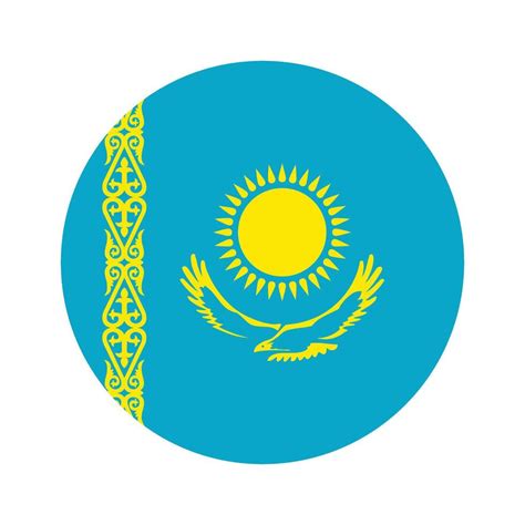 Kazakhstan National Flag Vector Icon Design Kazakhstan Circle Flag
