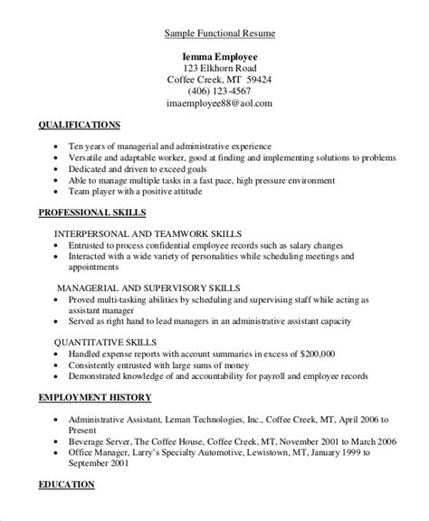 Free Functional Resume Template Download Koolplan