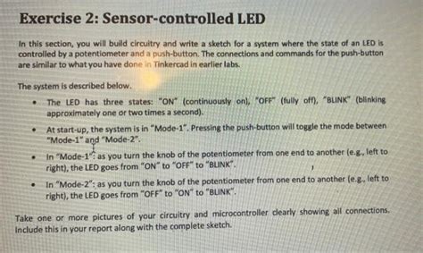 Solved Exercise Sensor Controlled LED In This Section Chegg