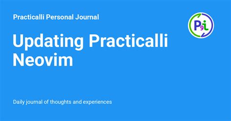 Updating Practicalli Neovim Practicalli Personal Journal