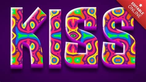 Kiss Editable Psychedelic Text Effect Generator