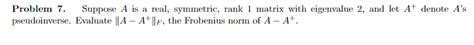 Solved Problem 7 Suppose A Is A Real Symmetric Rank 1