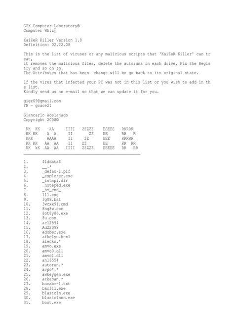 kaizer killer report pdf operating system technology computer security exploits
