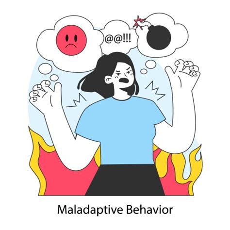 Maladaptive Behavior Neurosis Chronic Stress Vector Image