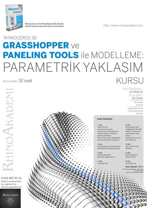 Ilk Turkce Rhinoceros 3d Egitim Kitabi Grasshopper Ve Paneling Tools Ile Parametrik Modelleme