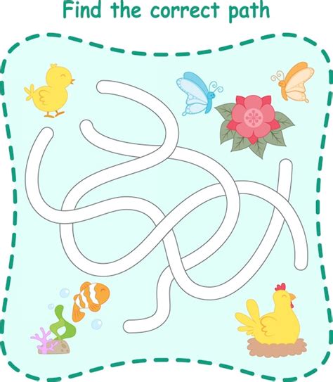 premium vector find the correct path