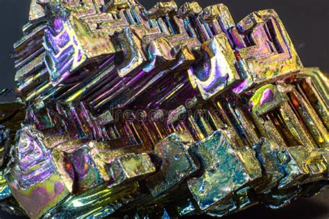 Colorful Bismuth Element Metal Cluster Stock Image Image Of Oxidized Detail 266593575