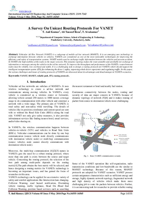Pdf A Survey On Unicast Routing Protocols For Vanet