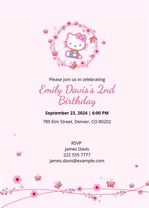 Free Hello Kitty Party Invitation Template To Edit Online