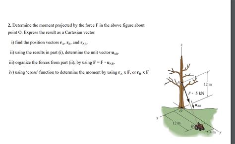 Solved Determine The Moment Projected By The Force F In Chegg