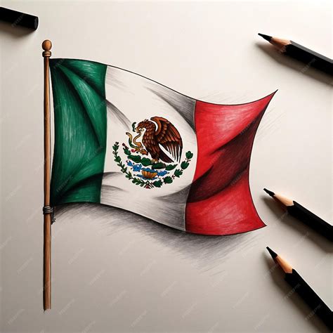 Simple And Clean Mexican Flag Drawing For Professional Use Premium Ai