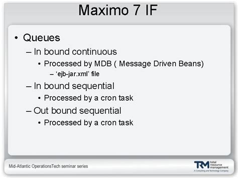 Maximo Integration Framework James Chang TRM IBM