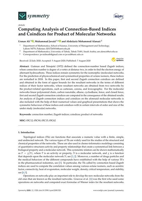 Pdf Computing Analysis Of Connection Based Indices And Coindices For Product Of Molecular Networks