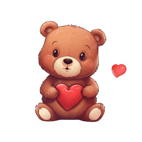 Oso Con Corazón Y Enamorado Ilustración Del Día De San Valentín Png
