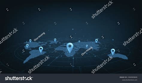 Concept Image Gps Positioning System Globalimage Stock Vector Royalty
