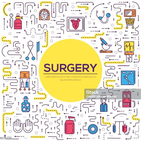의사는 수술 벡터 개요 개념을 만들기입니다 수술 방을 제공 하 고 병원에서 환자에 게 작업에 위생 병 얇은 선 그림 타이 포