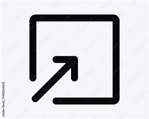 Open New Window Tab Outline Line Arrow Icon Sign Symbol Pointer File Url Site Link Hyperlink