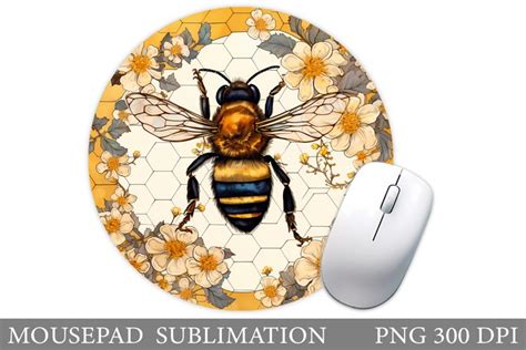 Bee Mouse Pad Design Bee Flowers Mouse Pad 3573618
