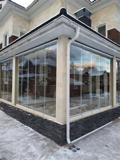 Безрамное остекление пристройки к дому от Окна Стрит Пристройка к дому Окно Дом