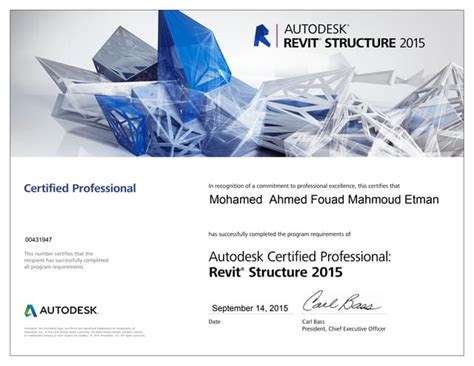 Autodesk Revit Structure 2015 Certified Professional Certificate Pdf