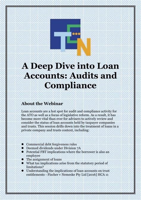 Ppt A Deep Dive Into Loan Accounts Audits And Compliance Powerpoint Presentation Id14224644