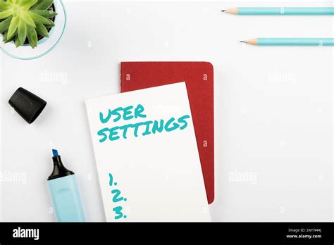 Handwriting Text User Settings Word Written On Configuration Of