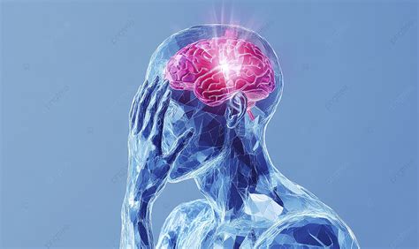 뇌가 머리를 잡고 붉은 색으로 강조된 인간 인물은 근관 배경을 나타내는 통증이나 강도의 징후를 보이는 인간의 모습 뇌 빨간색 배경 일러스트 및 사진 무료 다운로드