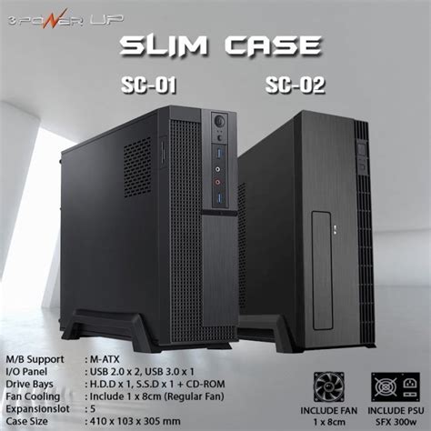 Jual Casing Pc Cpu Komputer Murah Power Up Slim Case Inc Fan Psu Shopee Indonesia