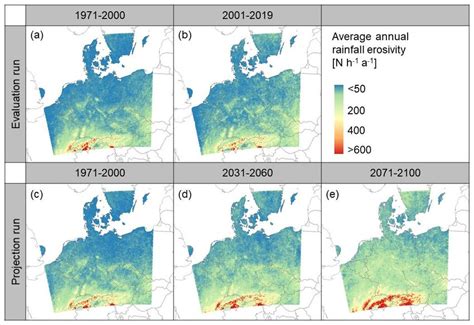 Average Annual Rainfall Erosivity R Factor In Central Europe In The Download Scientific