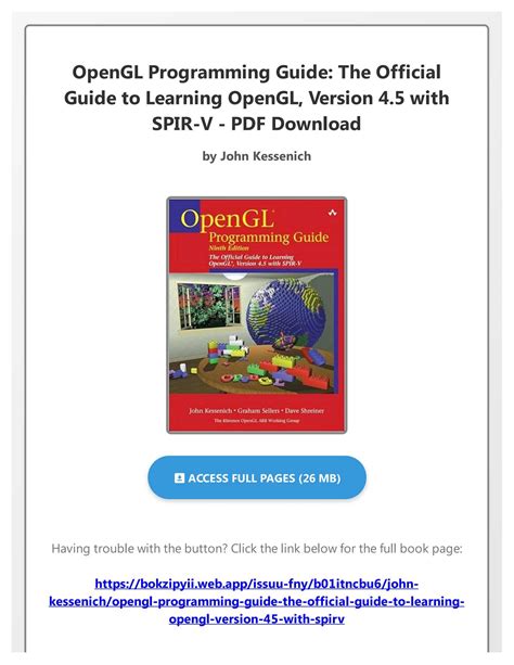 Ebook Opengl Programming Guide The Official Guide To Learning Opengl Version 45 With Spir V