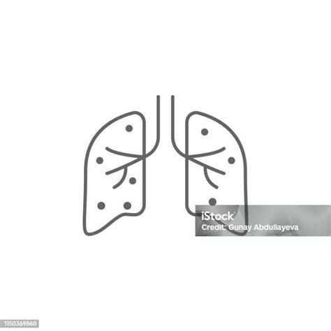 건강 기관지염 암 질병 폐 상태 아이콘의 요소입니다 웹 사이트 디자인 및 개발 앱 개발을 위한 얇은 라인 아이콘 프리미엄 아이콘 개념에 대한 스톡 벡터 아트 및 기타 이미지