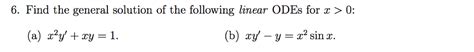 solved find the general solution of the following linear