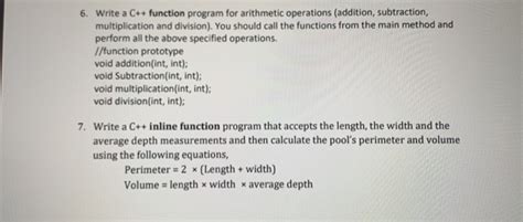 Solved 6 Write A C Function Program For Arithmetic