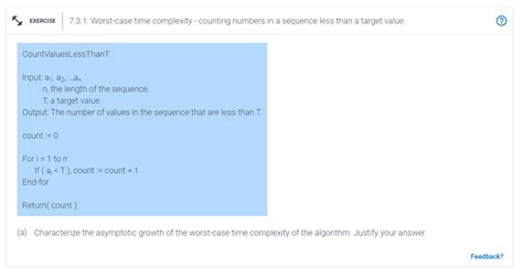 Solved EXERCISE 7 3 1 Worst Case Time Complexity Counting Chegg