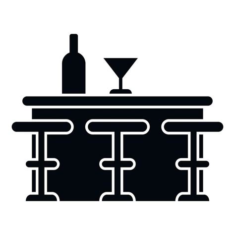 Bar Counter Chair Icon Simple Vector Cafe Table 17325860 Vector Art At