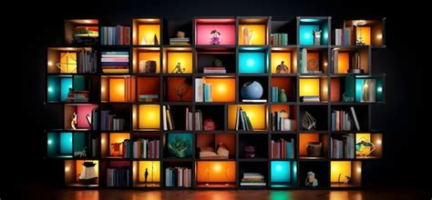 Premium AI Image The Exquisite Artistry Of The Customizable Modular Bookshelf System