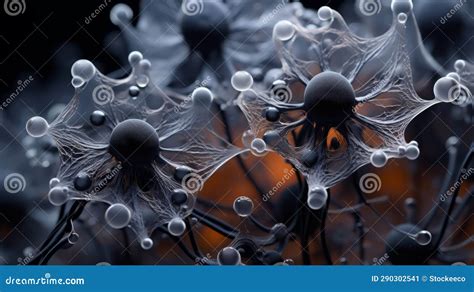 Close Up Of Pseudomonas Aeruginosa Bacteria Under A Microscope Ai Generated Stock Illustration