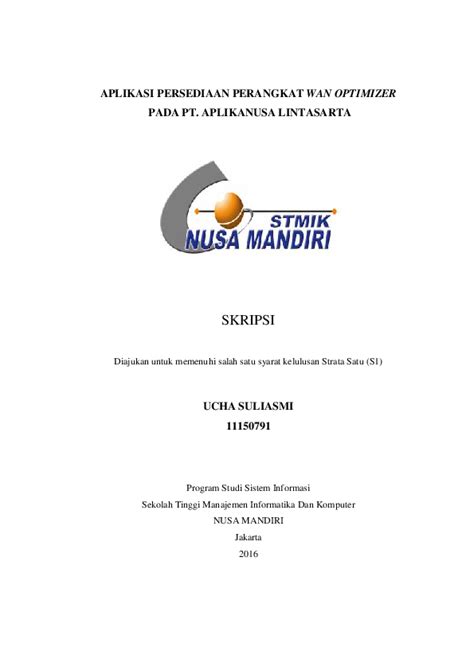 Pdf Aplikasi Persediaan Perangkat Wan Optimizer Pada Pt Aplikanusa Lintasarta