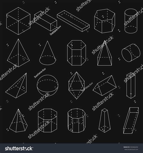 Set White 3d Geometric Shapes Isometric Stock Vector Royalty Free 593466434 Shutterstock