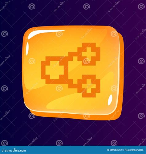 Content Sharing Glossy Ui Button With Pixelated Icon Stock Vector Illustration Of Arcade