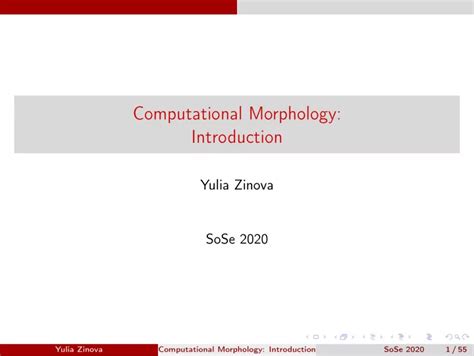 Ppt Computational Morphology Introduction Yulia Zinova Sose 2020 Powerpoint Presentation