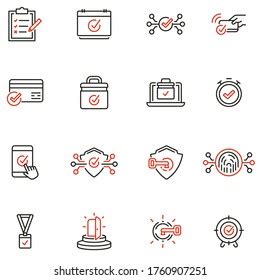 Vector Set Linear Icons Related Verification Stock Vector Royalty Free Shutterstock