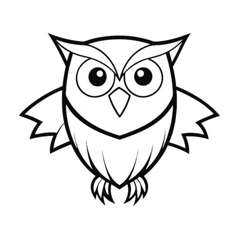 Owl Hovering Line Art Premium Ai Generated Vector