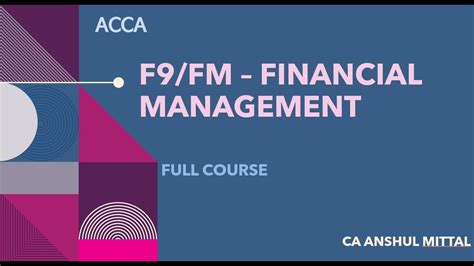 Acca F9fm 10 Financial Management Chapter 5 Part 1solved In