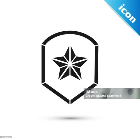 흰색 배경에 격리 된 검은 경찰 배지 아이콘입니다 보안관 배지 기호입니다 별 기호가 있는 방패 벡터 일러스트레이션 감시에 대한 스톡 벡터 아트 및 기타 이미지 Istock