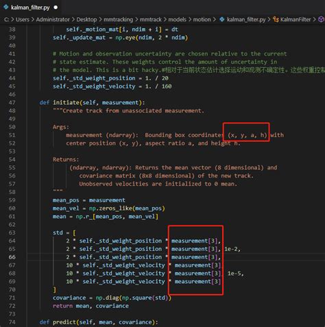 In Mot Why Does Kalman Filter Use Four Parameters Of Xyah Instead Of