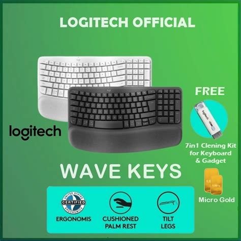 Jual Logitech Wave Keys Keyboard Ergonomic Wireless Bluetooth And Palm Rest Shopee Indonesia