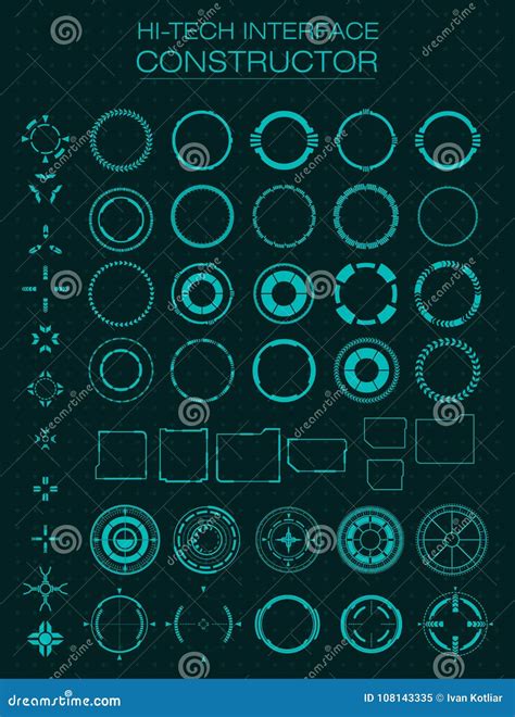 Hi Tech Interface Constructor Design Elements For Hud User Interface