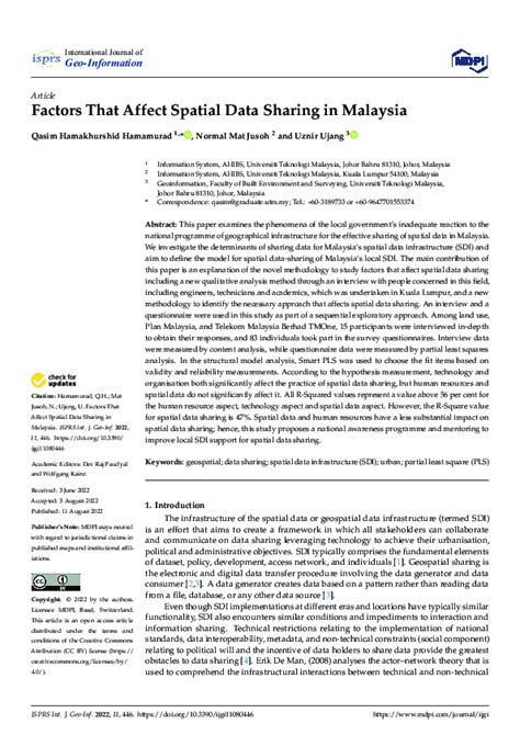 Pdf Factors That Affect Spatial Data Sharing In Malaysia